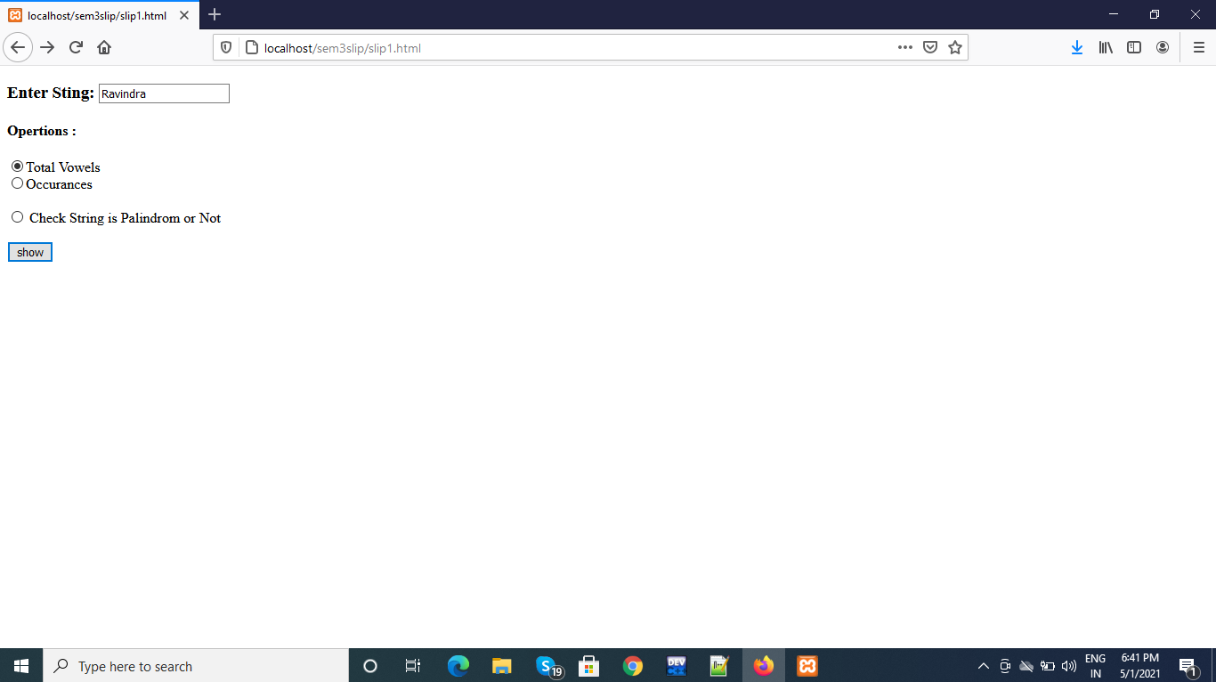 PHP Program Practical Solution