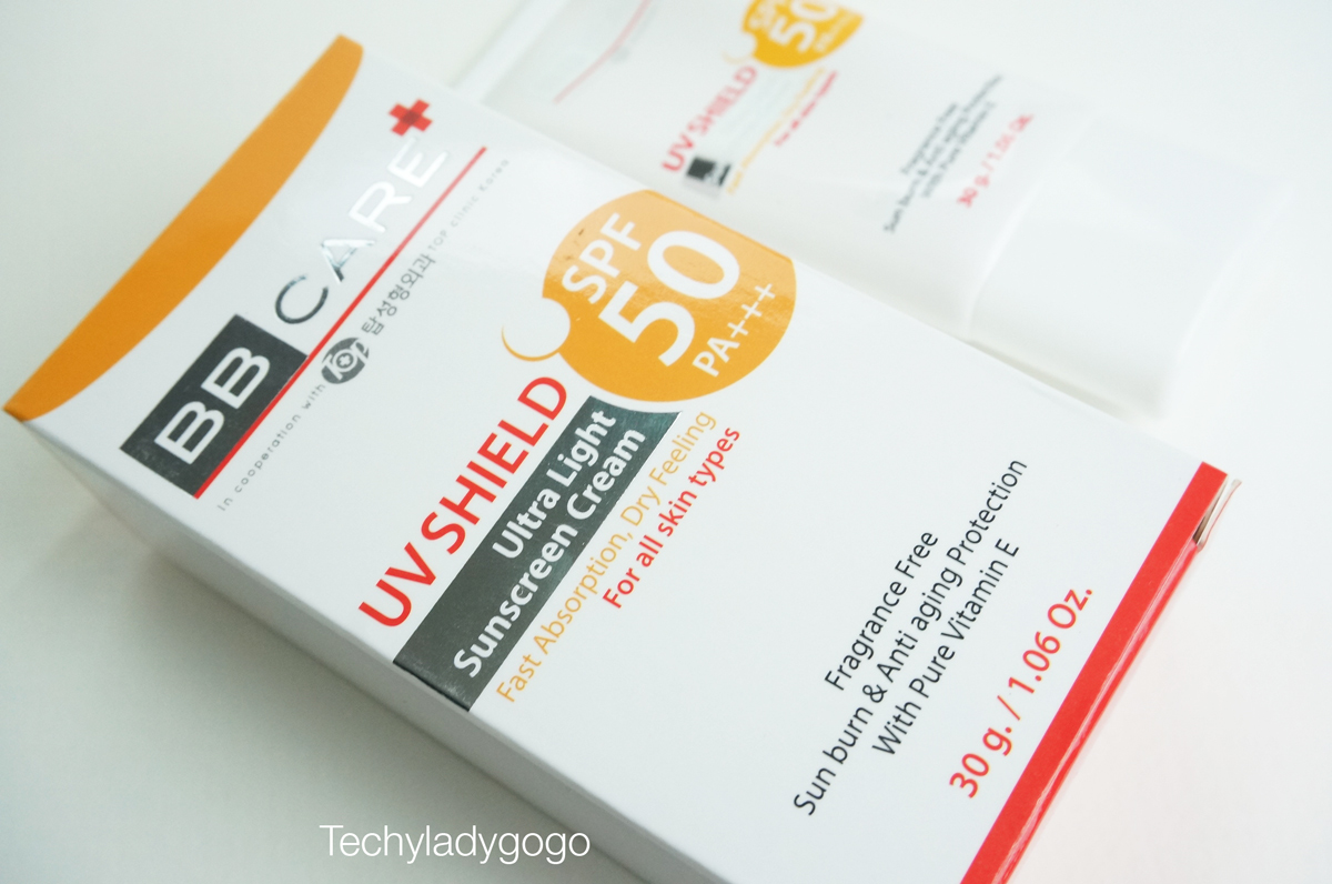 [REVIEW] BB CARE UV SHIELD SPF50 PA+++ รีวิวครีมกันแดดเนื้อเนียนนุ่มจาก บีบีคลินิค | TechyLadyGogo