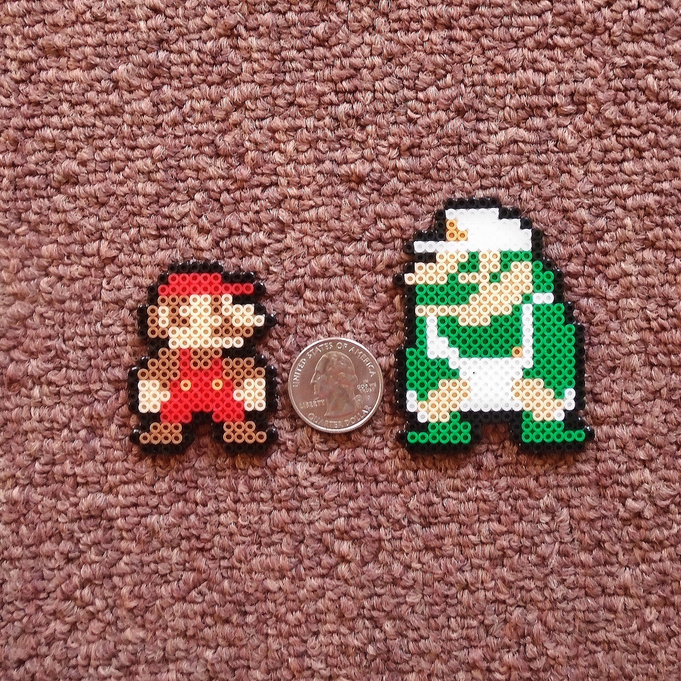 Long Black Fingers : Mario Brothers/Bubble Bobble Perler Beads