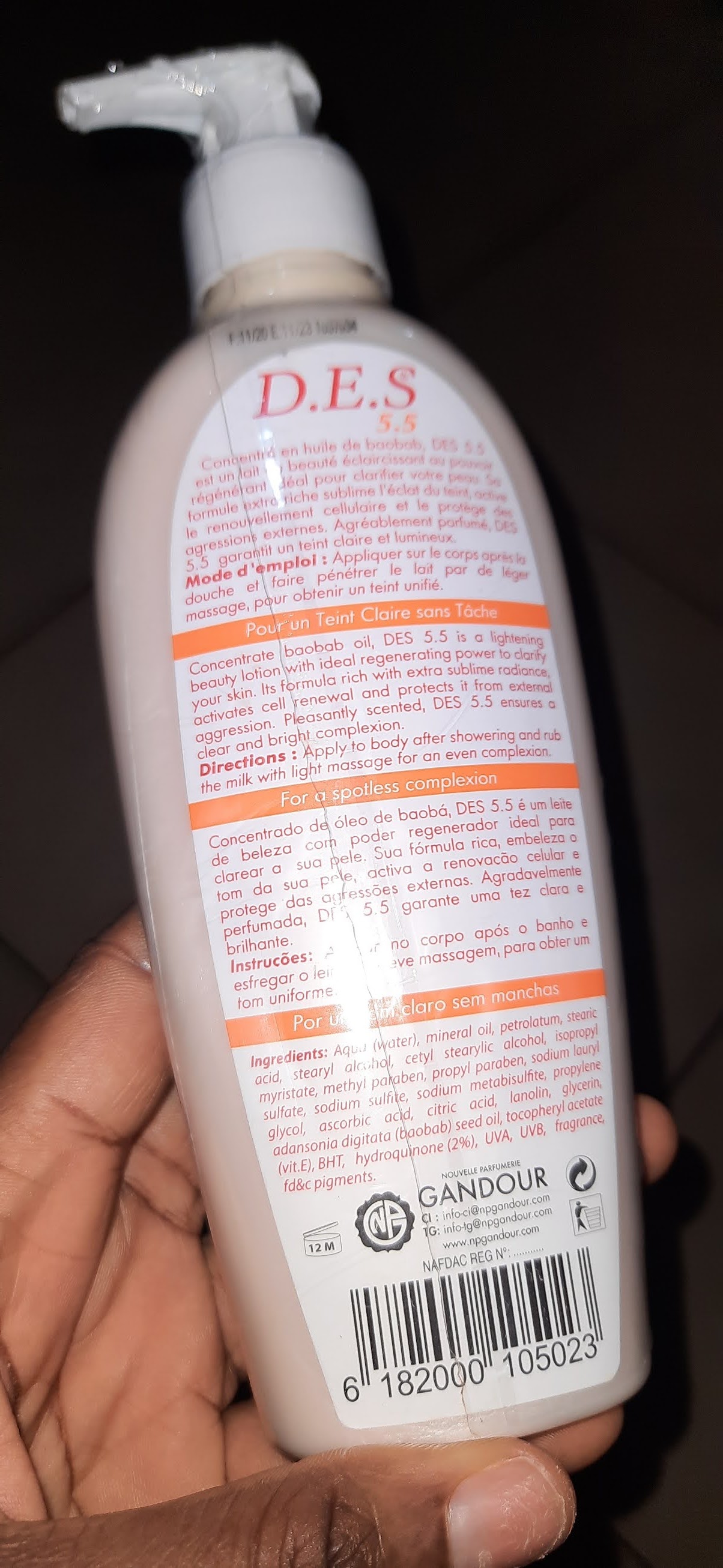 D.E.S 5.5 SKIN LIGTENING BEAUTY LOTION REVIEW