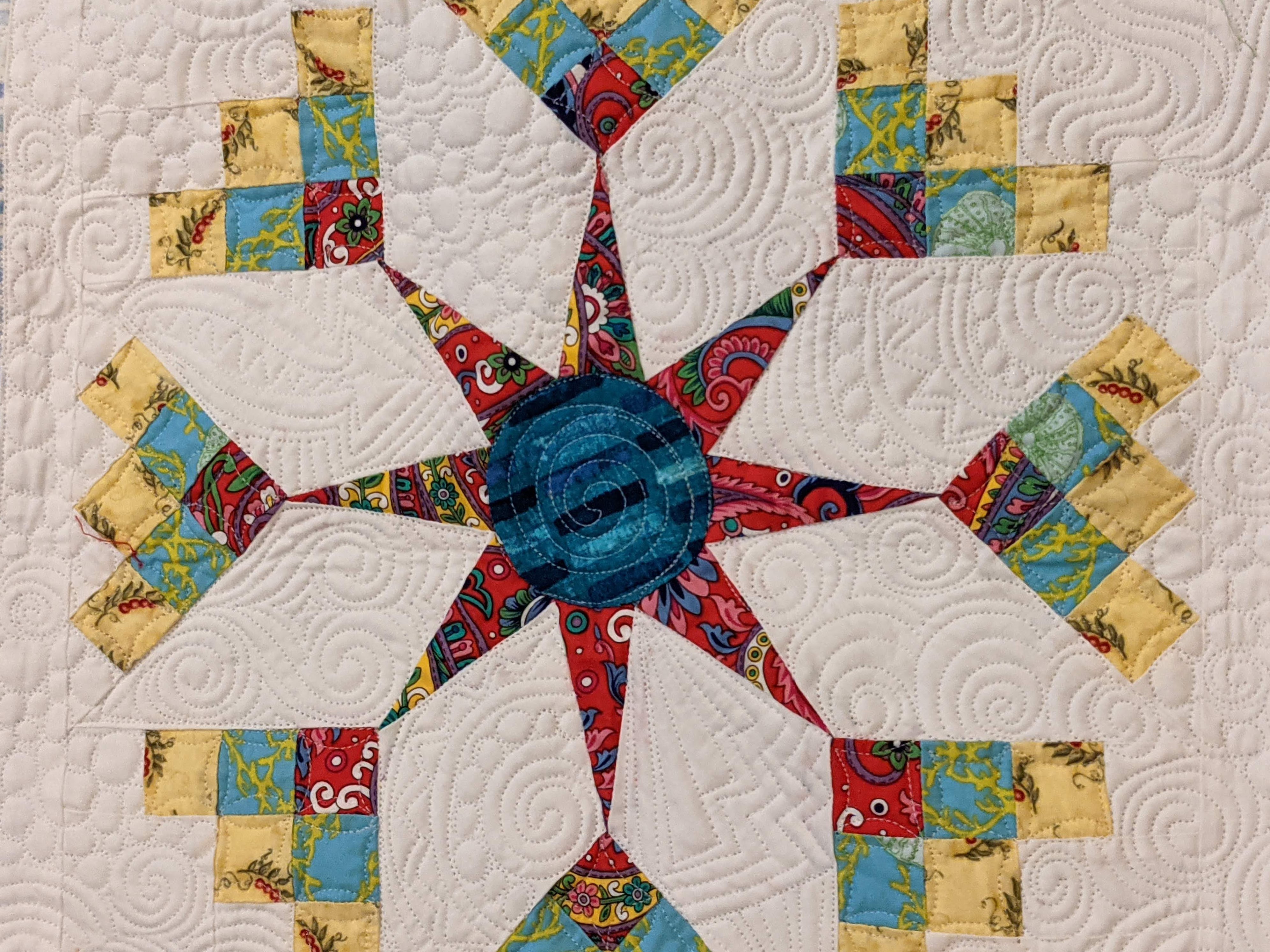 Fret Not Yourself: Shadow Stars Quilted and Bound