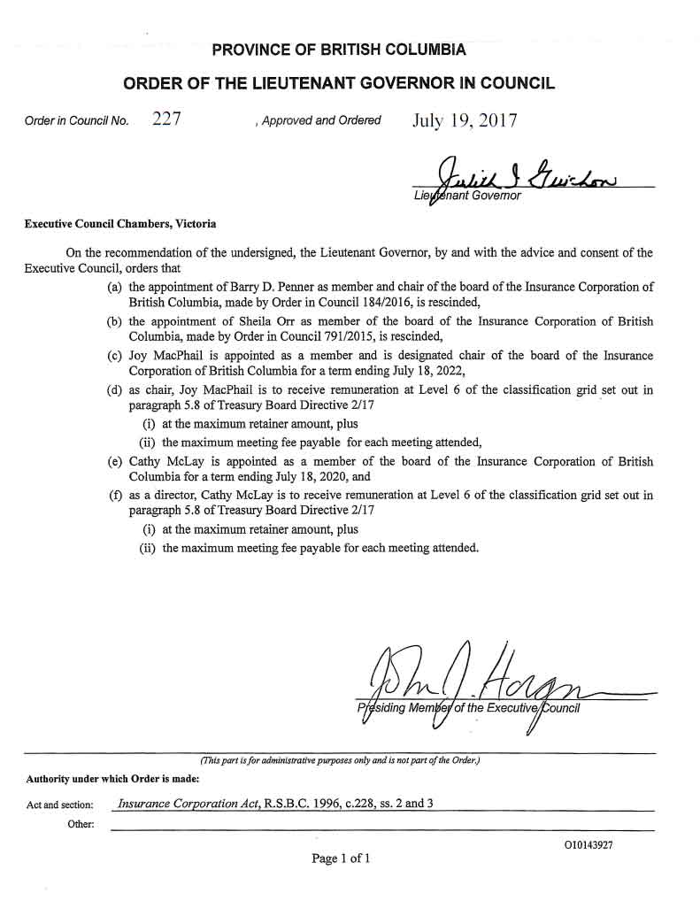 Blog Borg Collective: BC NDP Order-In-Council marching orders for: Brad ...