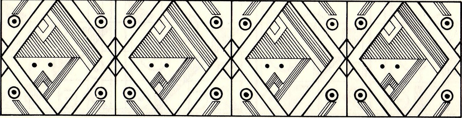 Arte y Diseño Precolombino : Greca chimú: pelícano y peces