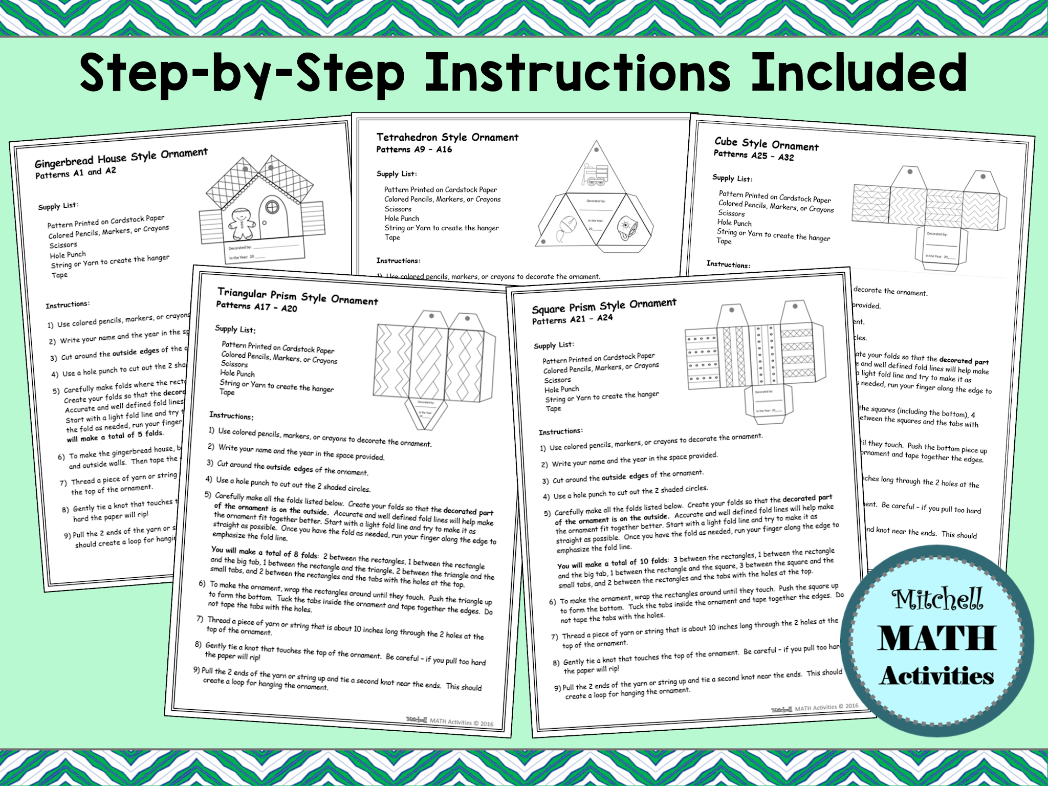 Mitchell MATH Activities: DIY Holiday Ornament Craft Combines Geometry ...