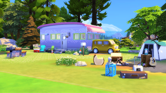 sim house design workshop: Sims 4 Colorful Caravan----- 多彩露营生活（NO CC）