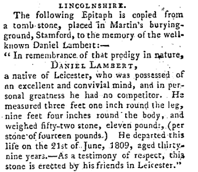 Strange Company: Daniel Lambert, Georgian Era Heavyweight