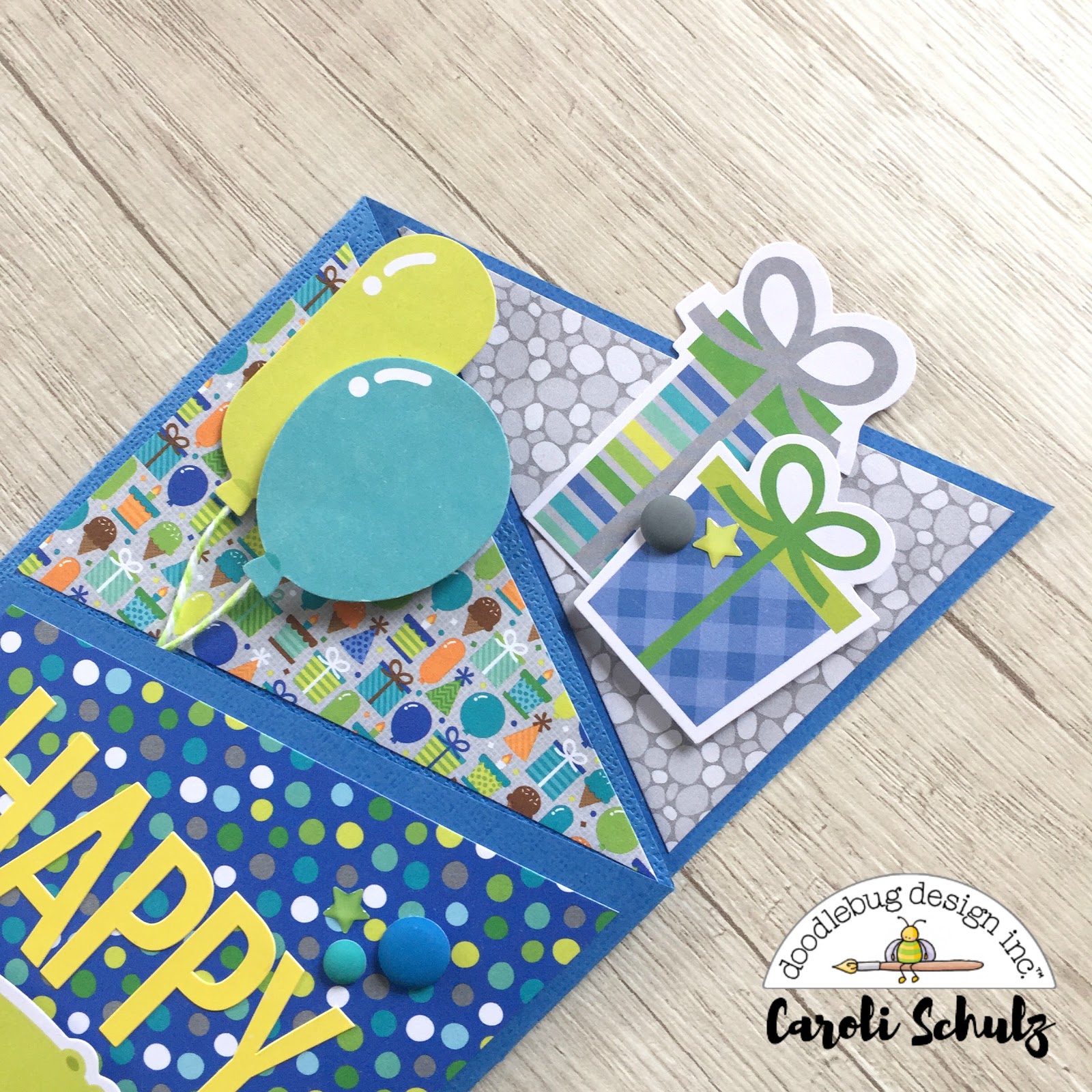 Doodlebug Design Inc Blog: Dragon Tails Collection: Tri-Fold Card by Caroli