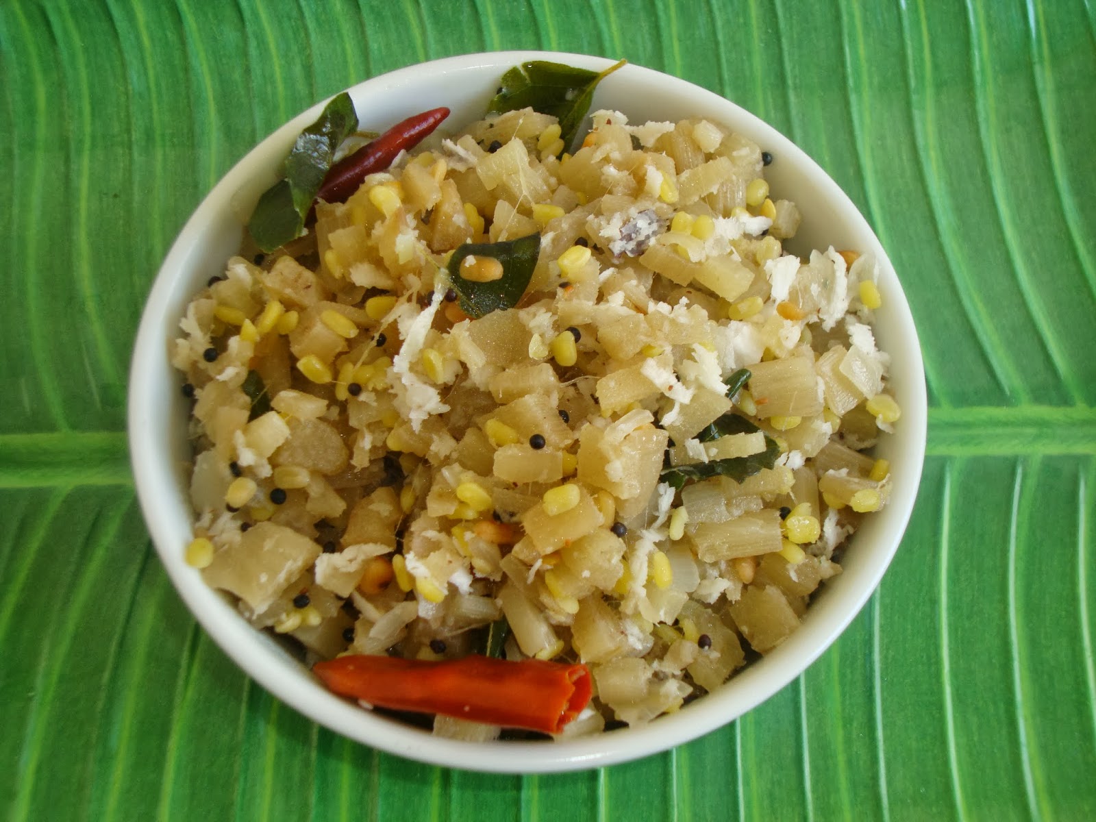 Poornima's Cook Book: Plantain Stem Stir Fry / Vazhai Thandu Poriyal