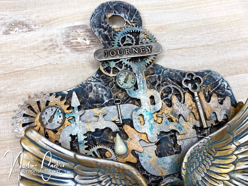 Steampunk Chipboard Cutting Board ~ Nadine Carlier