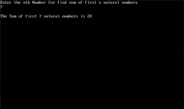 C Program For Finding The Sum Of First N Natural Numbers Using Recursion