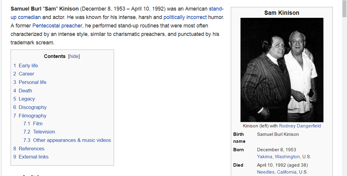 The Mindless Freaks: Comedian Ralphie May-The Death of Sam Kinison ...