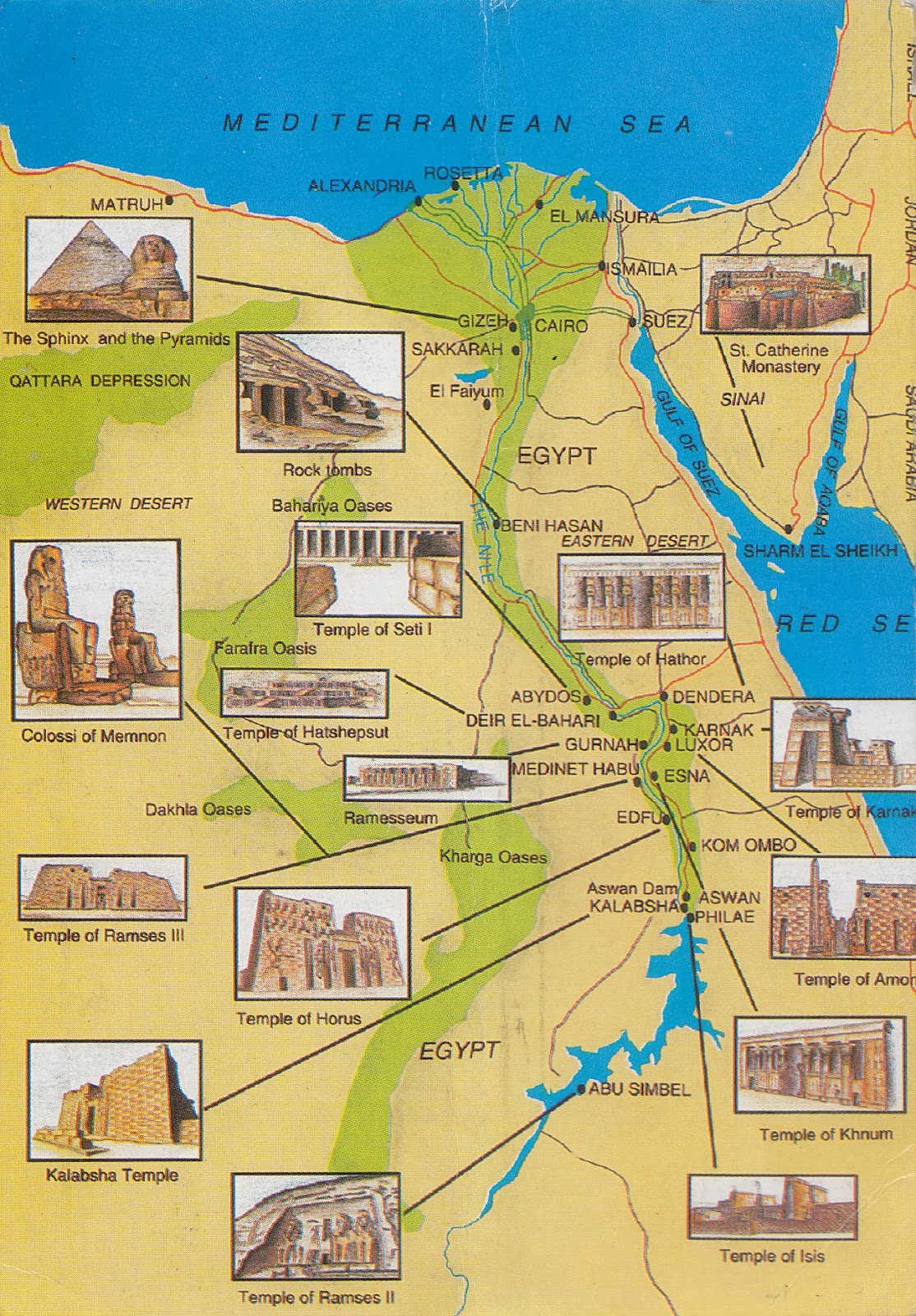 My World In (Written and Stamped) Postcards: [ EGYPT ] Mapcard of Egypt