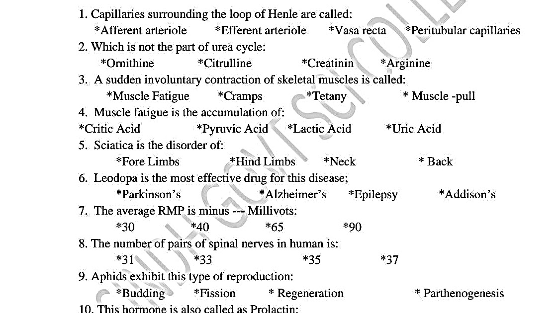 Education Is The Key To Success: Zoology Paper II - For Class XII (Science Group ...