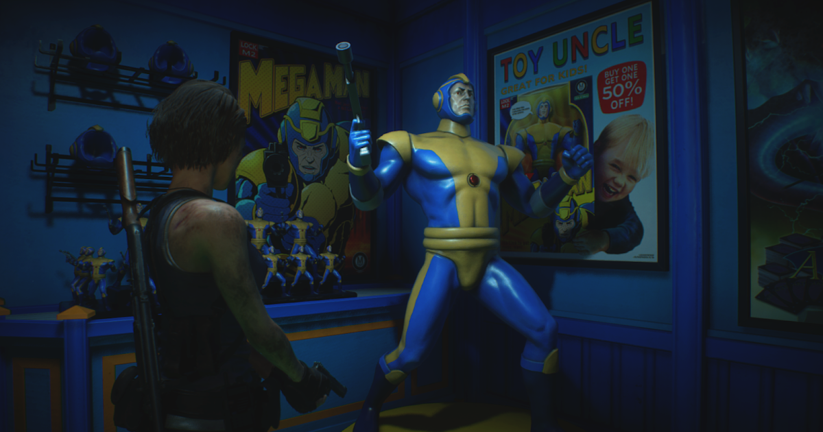 Underground Gaming: Resident Evil 3 Remake Megaman Easteregg