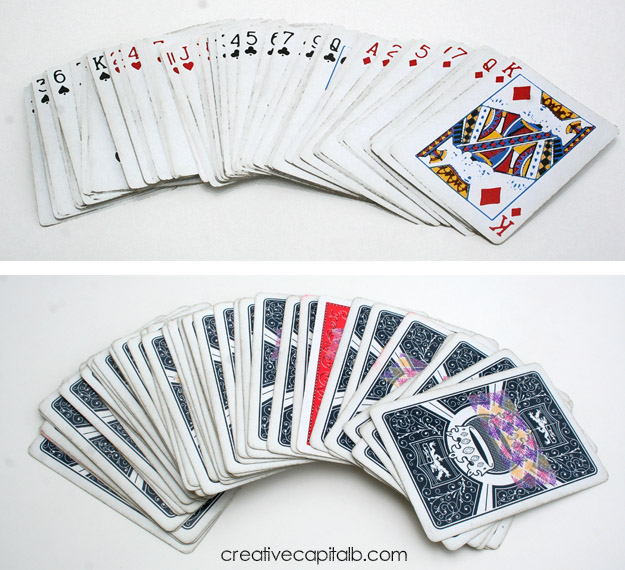 Capital B: Washi Tape Meets Incomplete Playing Cards