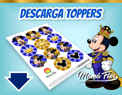 Toppers de Mickey Mouse REY - MamaFlor.com