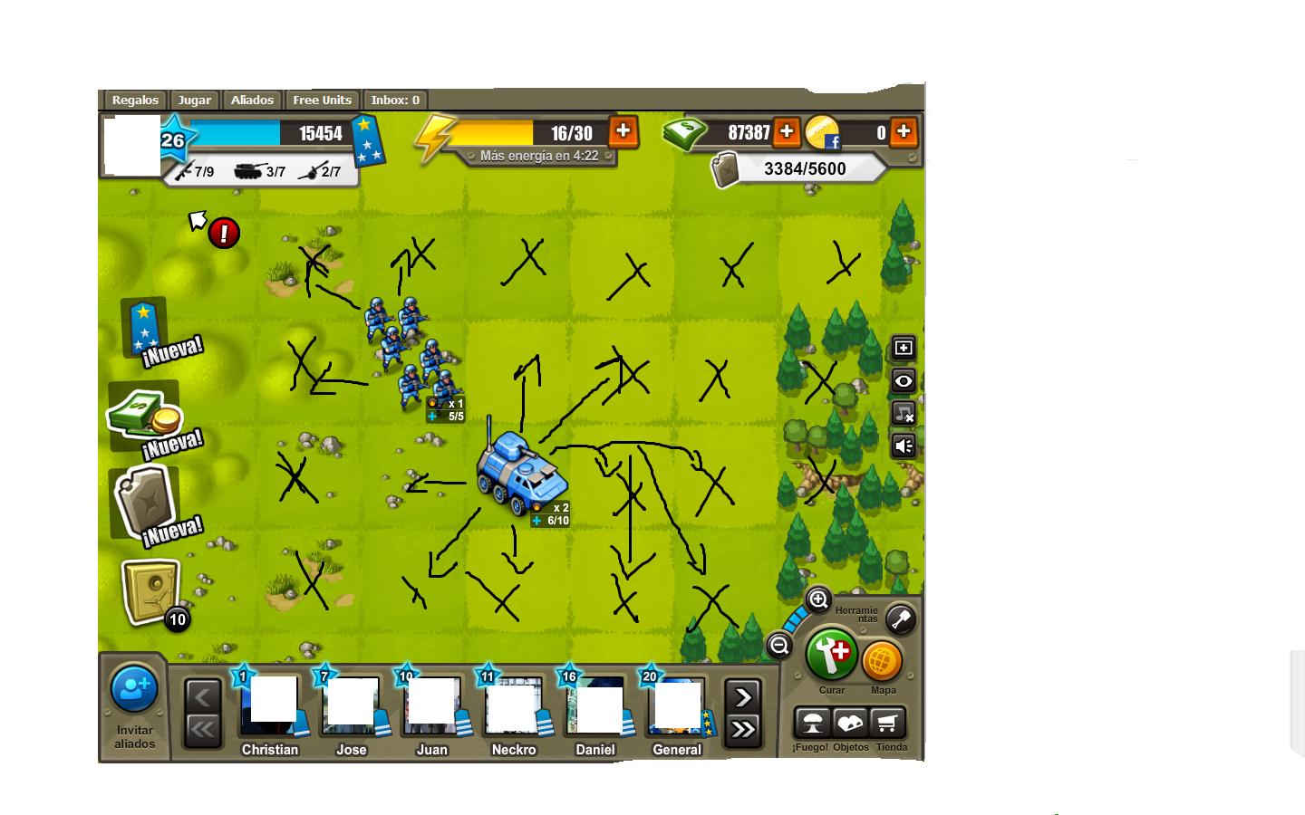 trucos de juegos de facebook: ARMY ATTACK-empezando ajugar