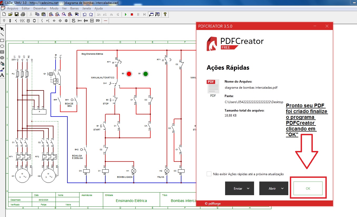 Criar PDF no CADe SIMU - Ensinando Elétrica | Dicas e Ensinamentos
