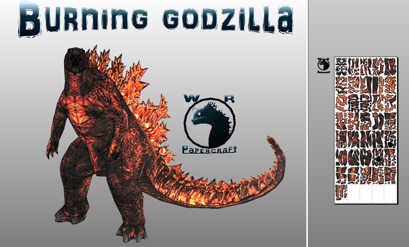 Burning Godzilla Papercraft | W.R.Papercrafts