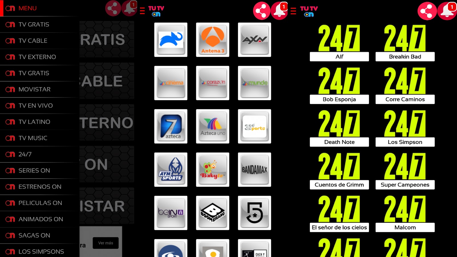 TUTV ON Impresionante app de contenido premium