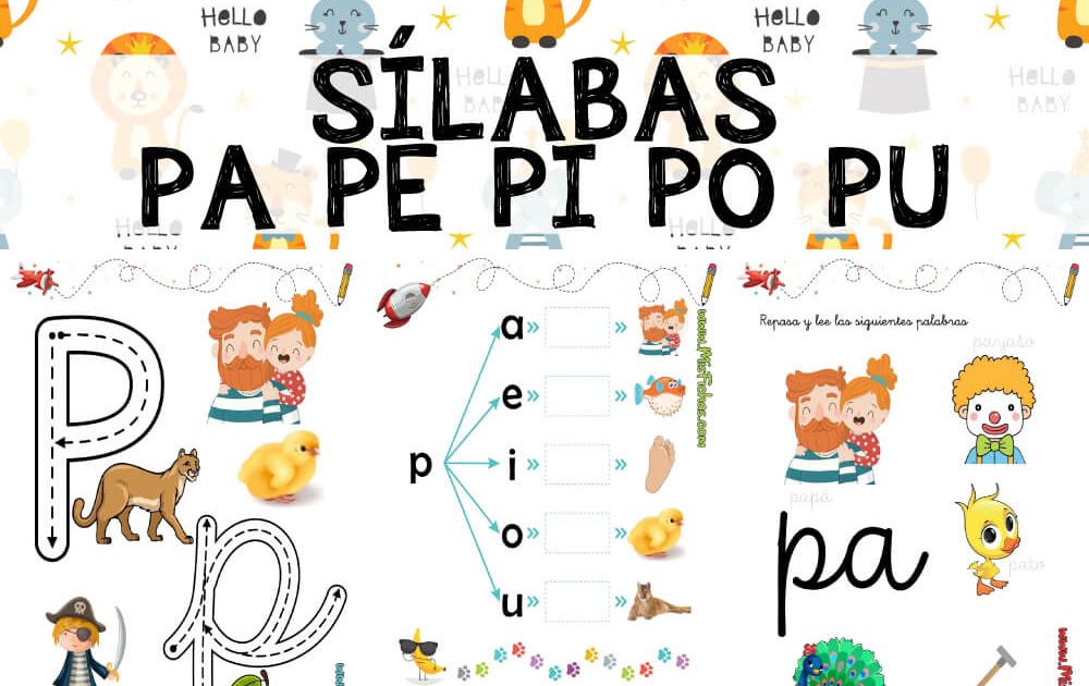 Fichas para Sílabas Pa Pe Pi Po PU | Materiales Educativos para Maestras