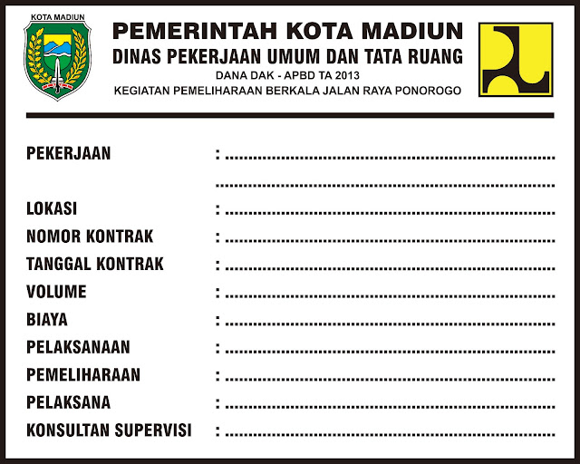 Template Papan Nama Proyek Format CDR - Masvian