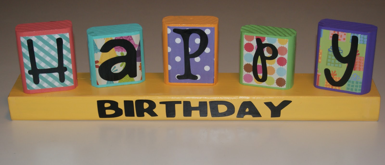 Two Yellow Birds Decor: Happy Birthday Blocks