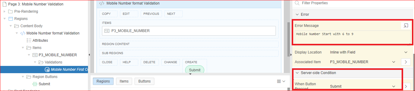 Mobile Number Format Validation In Oracle Apex Javainhand Tutorial