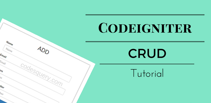 Crud Application With Codeigniter And Bootstrap Part 1