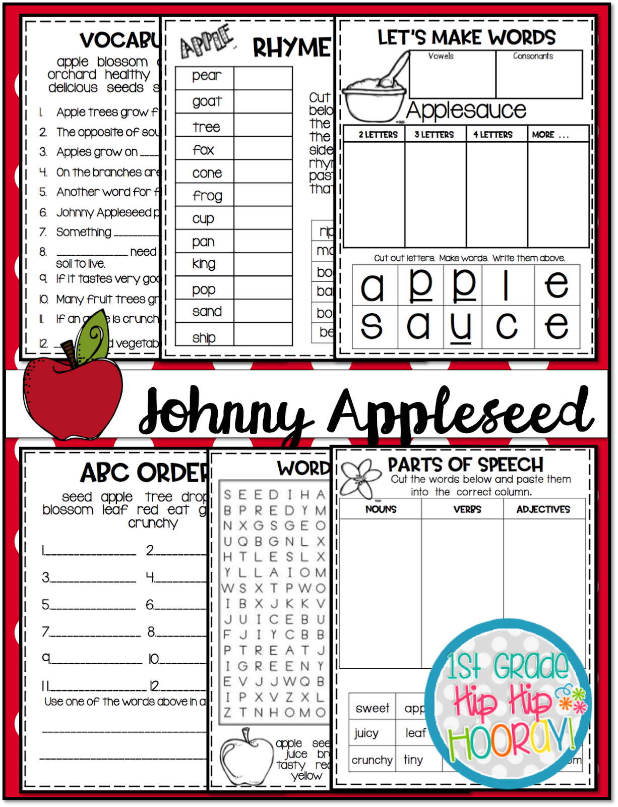 1st Grade Hip Hip Hooray!: September...Johnny Appleseed, Apples and ...