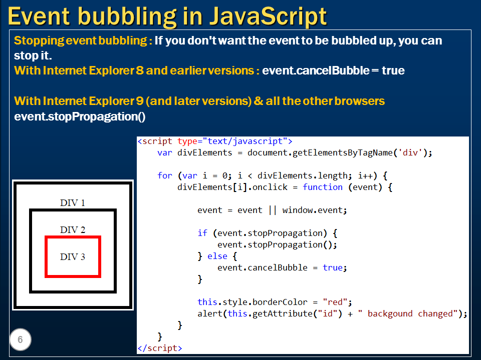 Sql server, .net and c# video tutorial: Event bubbling in JavaScript Sql server, .net and c# video tutorial: Event bubbling in JavaScript