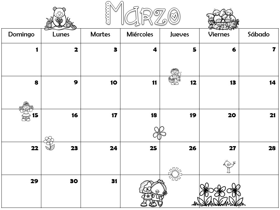 CALENDARIO MES DE MARZO