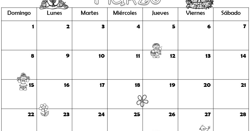 CALENDARIO MES DE MARZO