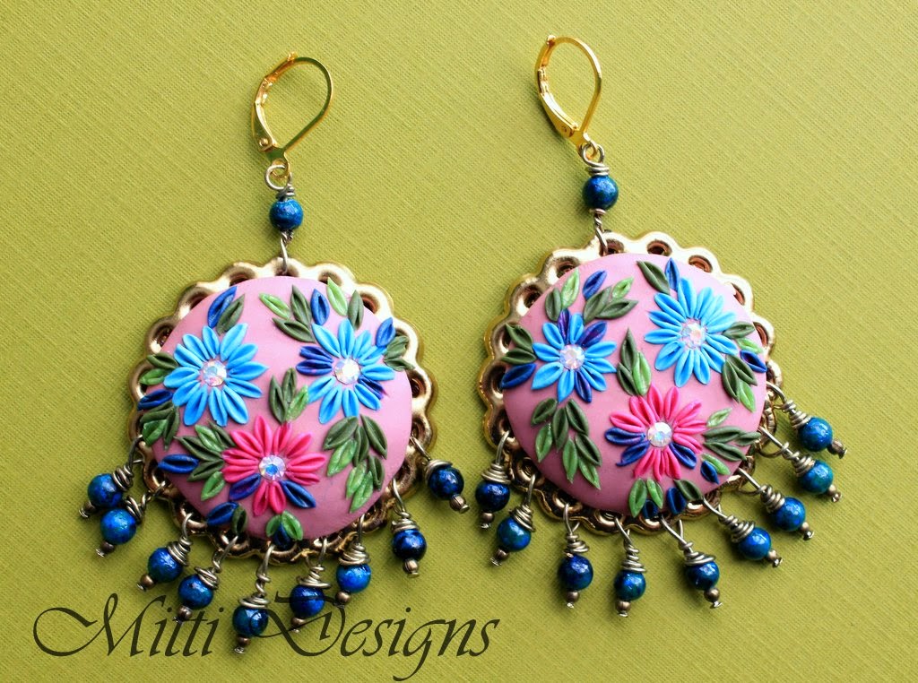 Mitti Designs - Wearable Clay Jewelry : Festive Embroidery Earrings