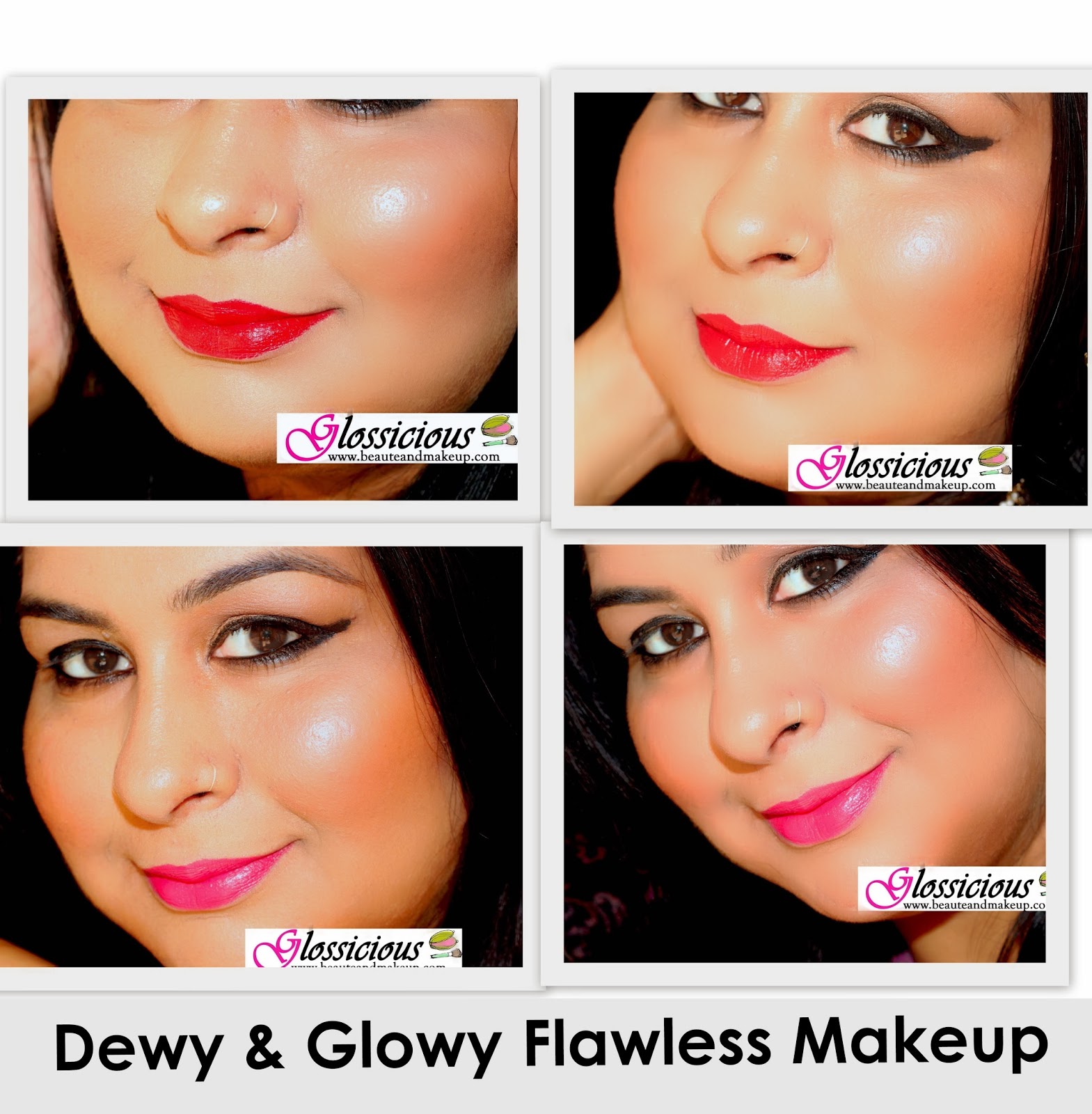 Dewy & Glowy Flawless Makeup (Foundation,Blush,Contour,Highlighting ...