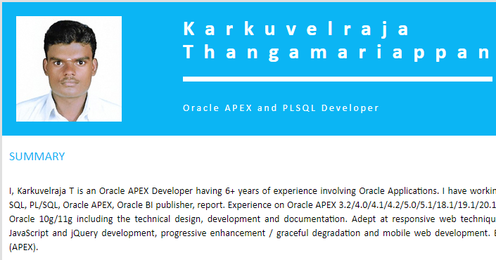 Build Your Profile in Oracle APEX using Bootstrap