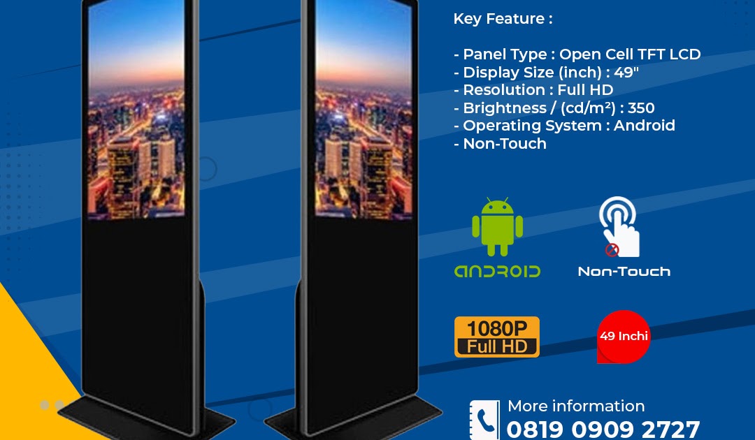 Microvision Standing Kiosk MV-U49SK-A 49 Inch Android Digital Signage ...