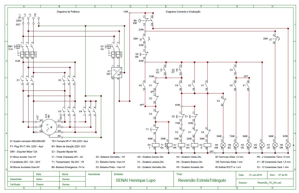 Comandos Elétricos: Aula Prática 09 - Partida e Reversão Estrela ...