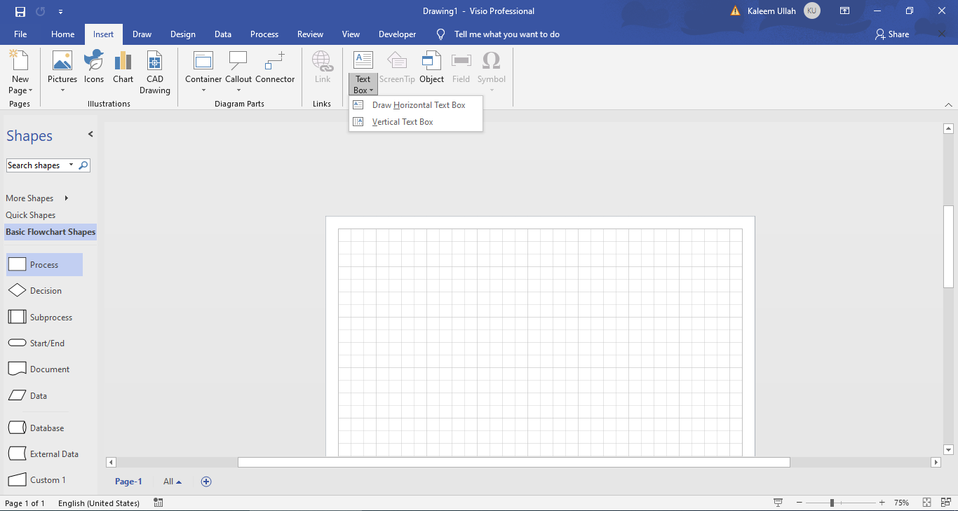 How To Insert / Draw Text Box in Visio?