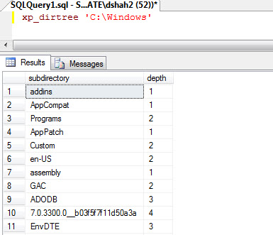 Ms Sql Server Fundamentals: Get Directory Structure using Extended ...