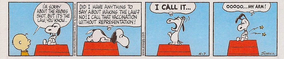 Jason's View from DC: Tuesday Treat Peanuts — Snoopy Gets His Rabies Shot