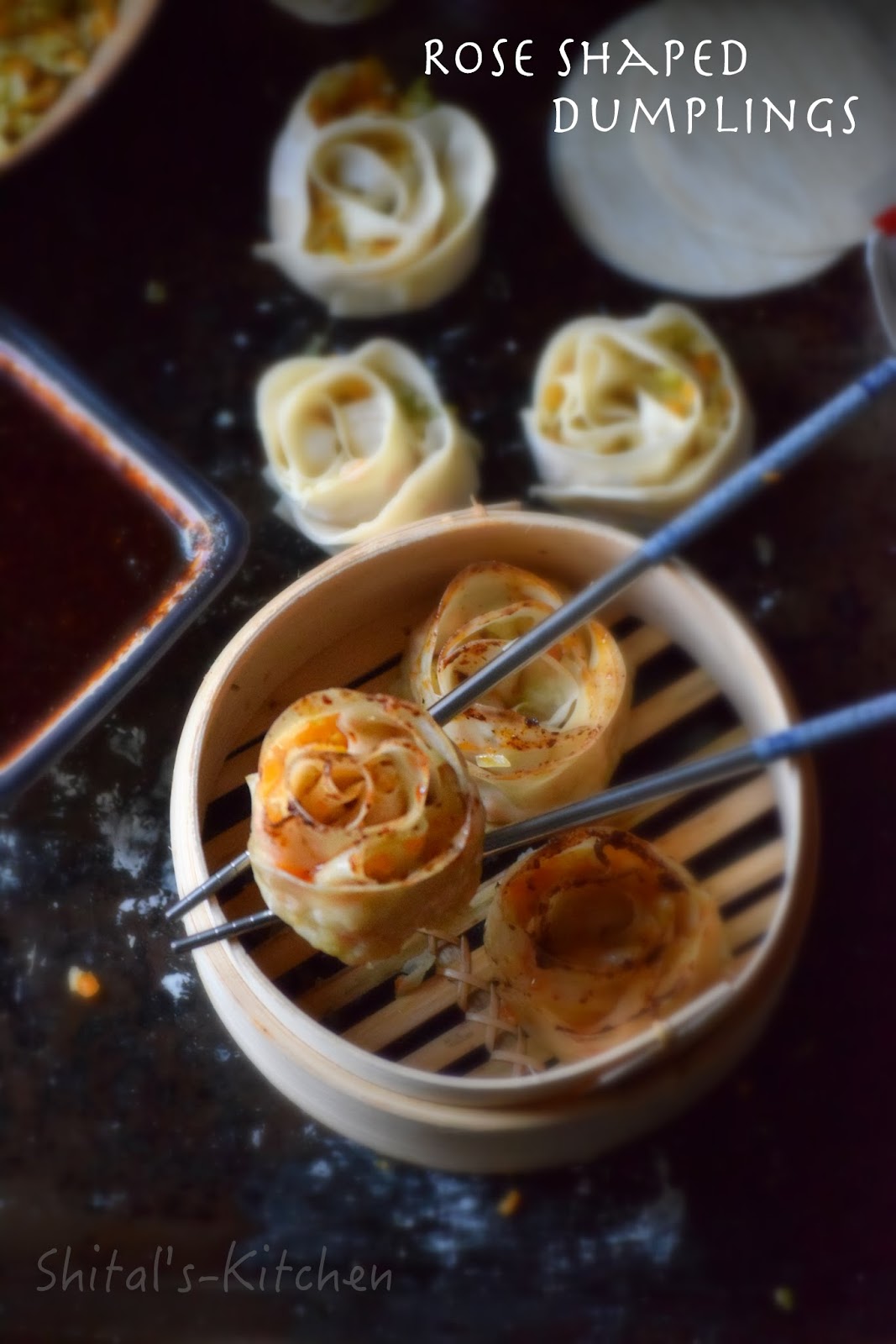 Shital's-Kitchen: Rose Shaped Dumplings