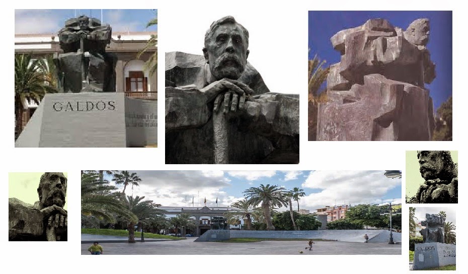 CIUDAD GALDOS: PABLO SERRANO escultura de BENITO PÉREZ GALDÓS Y UNAMUNO