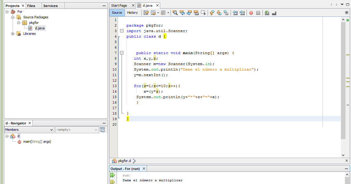 Algoritmos y lenguaje de programación: Estructura For