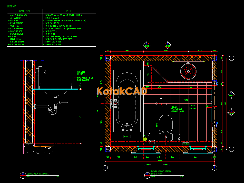 Bengkel AutoCAD: Detail Kamar Mandi/ WC dwg | Bengkel AutoCAD