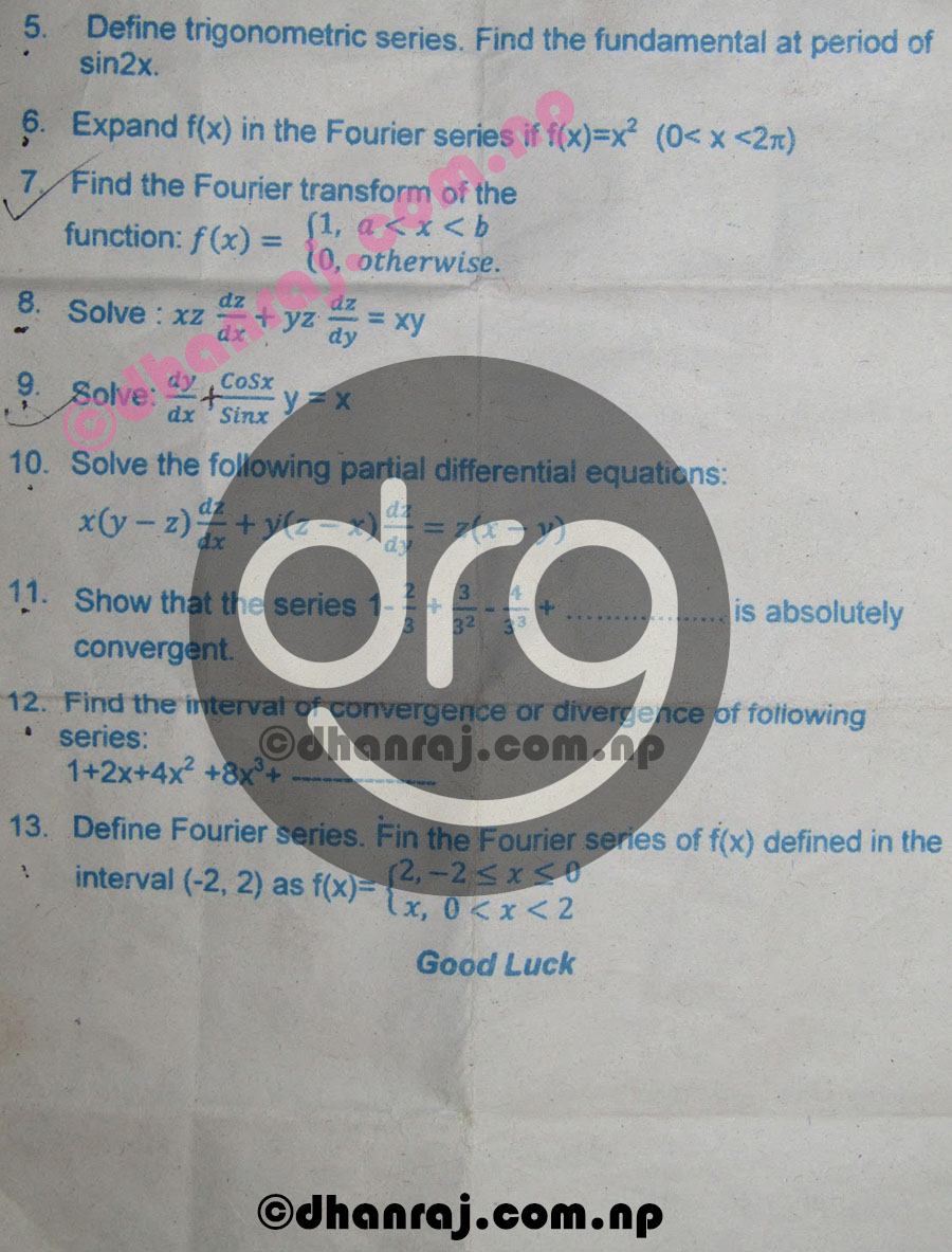 Engineering Mathematics-III | Question Paper 2073 | CTEVT Diploma | 2nd ...