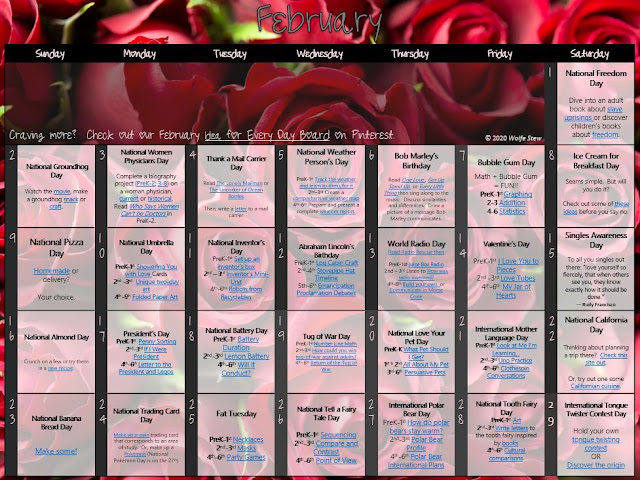 February | An Idea for Every Day Calendar