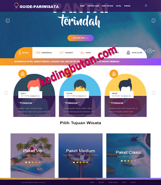Source Code Sistem Informasi Pemesanan Tour Guide Wisata Berbasis Web