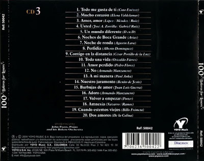 ENTRE MUSICA: JOHN PAZOS - 100 Boleros For Lovers (5 CDs)
