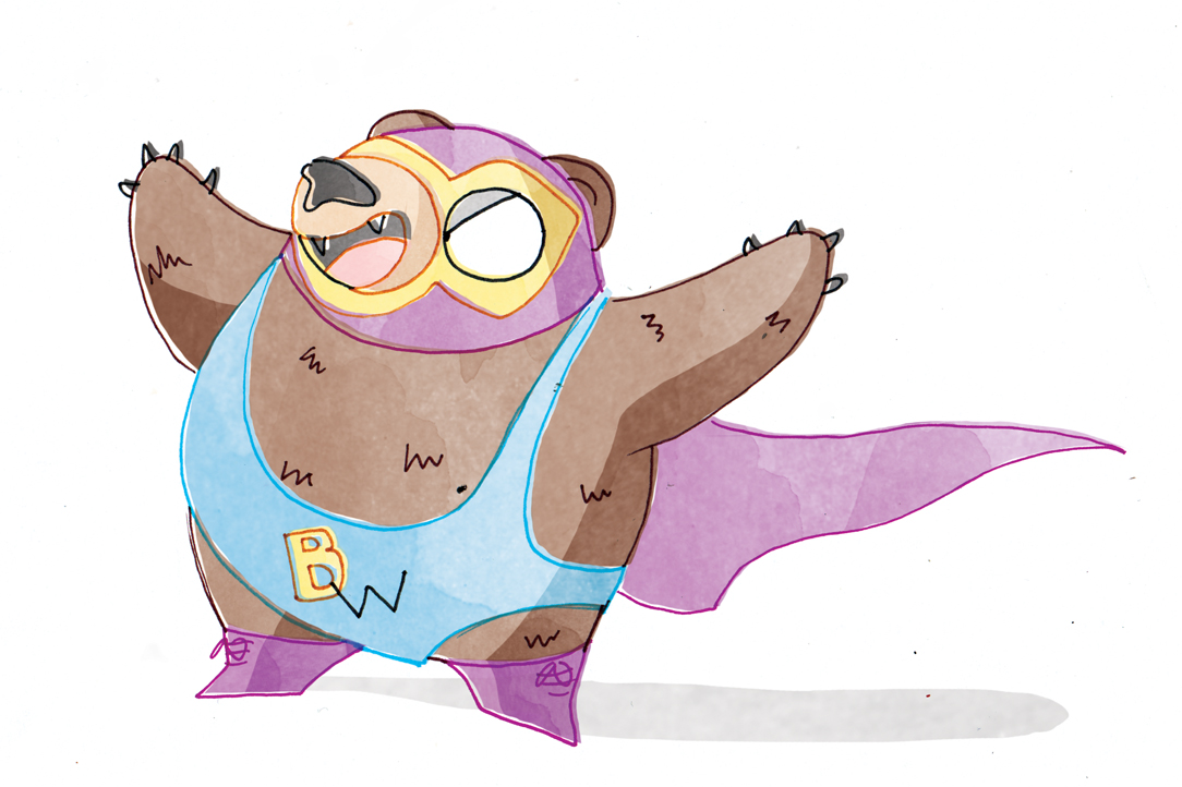 Elys Dolan: A-Z of Substandard Superheroes: B is for Bruno, Bear Wrestler